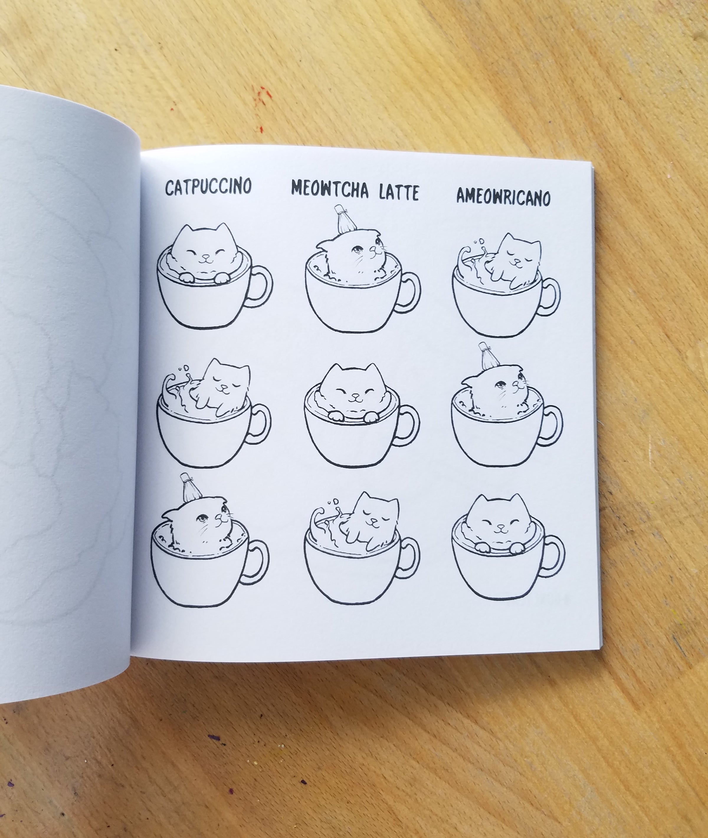 cat cafe coloring pages